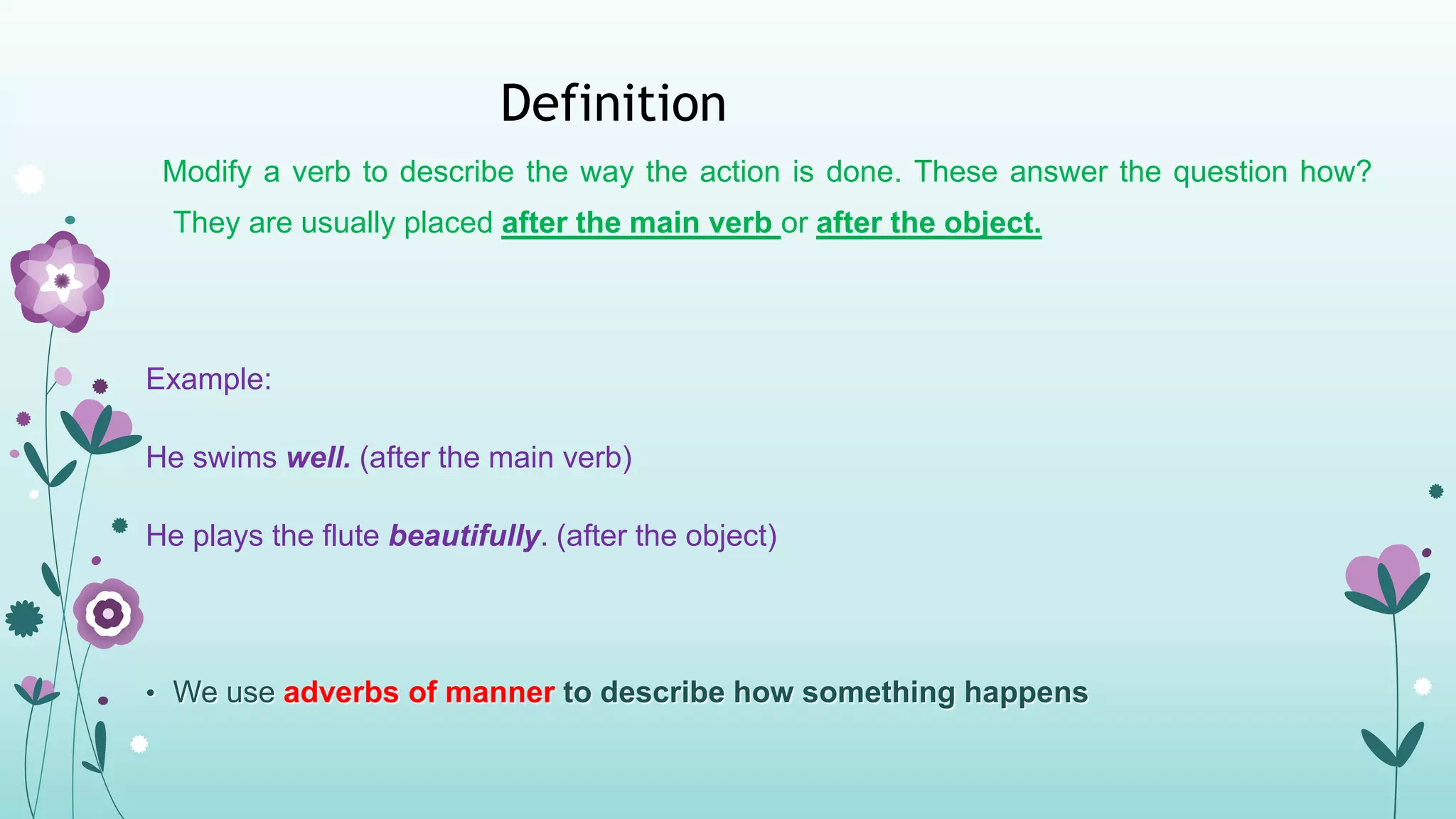 Lesson plan adverb of manner | PPTX