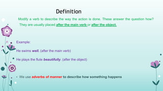 Lesson plan adverb of manner | PPTX
