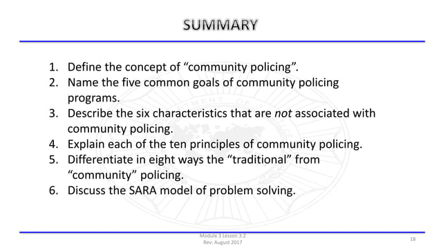 Lesson plan 3.2 community policing | PPTX