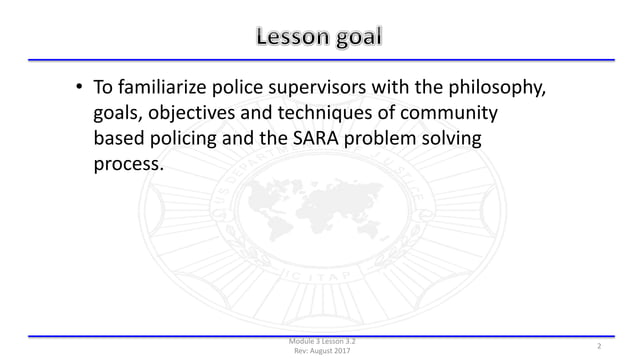 Lesson plan 3.2 community policing | PPTX