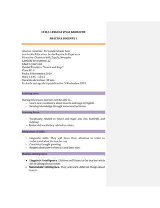 Lesson plan 3. 5 years old | PDF