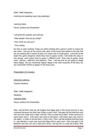 Lesson plan 3 primaria | DOCX