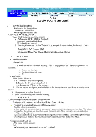 Lesson Plan 3rd Quarter SLAC FACT OPINION demo.docx