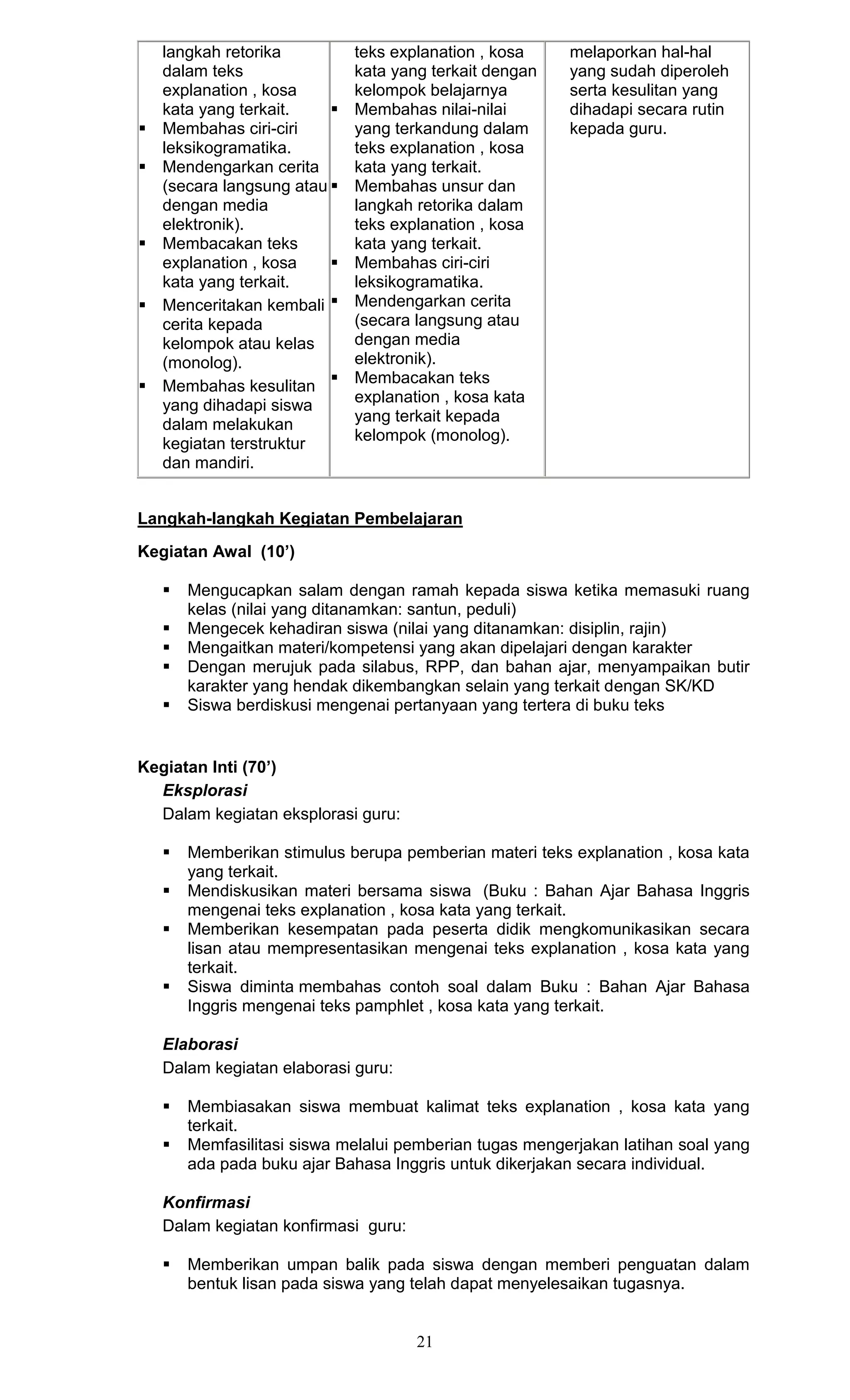 Lesson plan 3 sampel rpp b.inggris sma berkarakter kls xii smt1 | DOCX