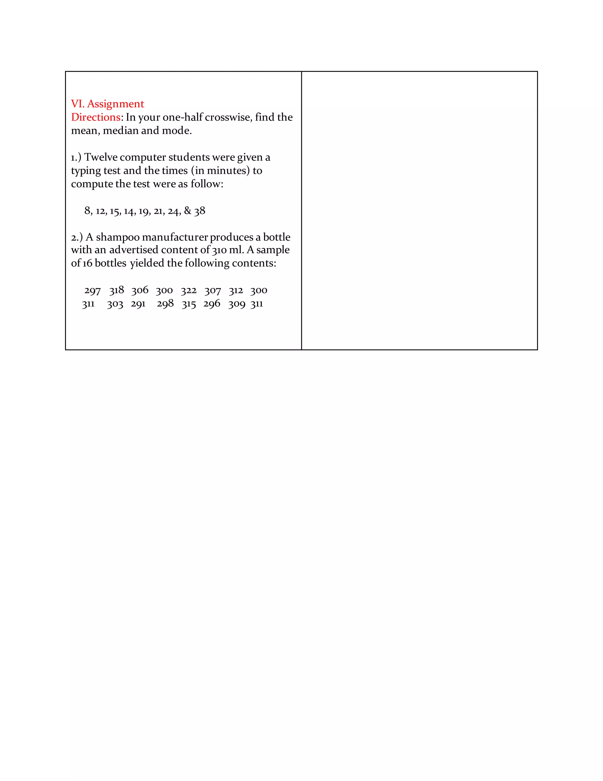 Lesson Plan- Measures of Central tendency of Data | DOCX