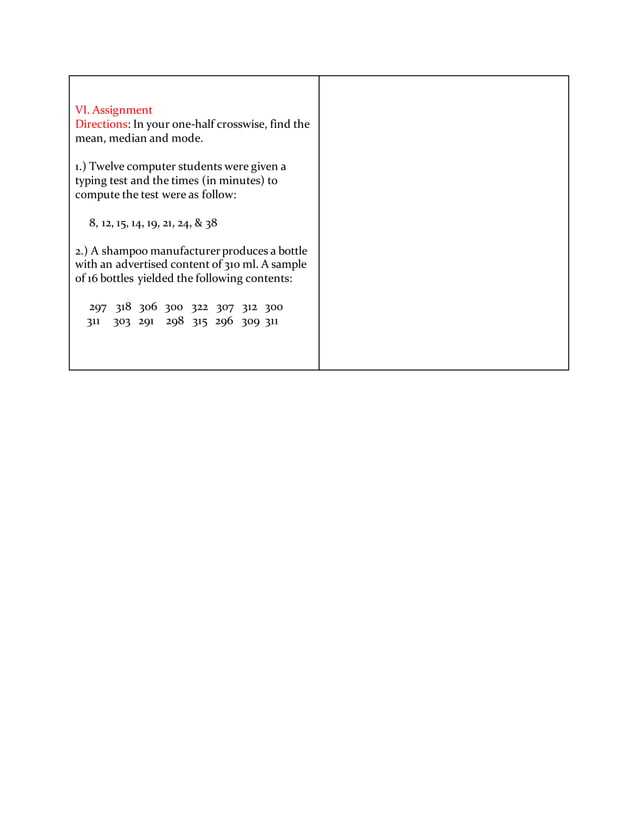 Lesson Plan- Measures of Central tendency of Data | DOCX | Educational ...