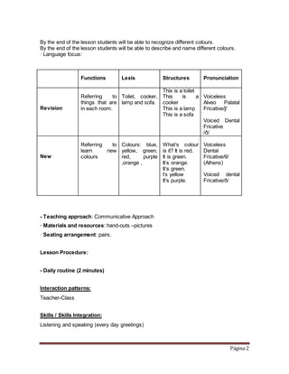 Lesson plan 4 primaria | DOCX | Homework and Study | Education