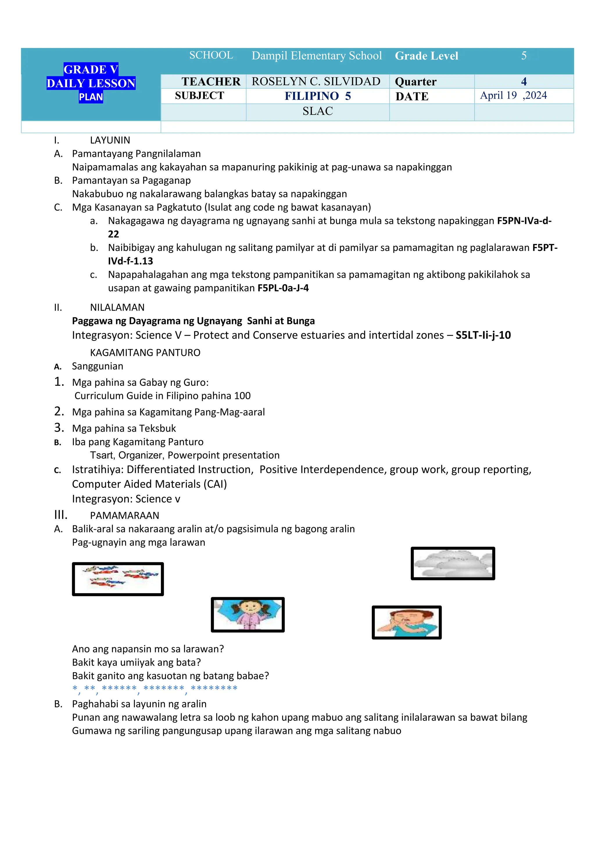 Lesson plan 4th Quarter SLAC FILIPINO 5 paggawa .....docx
