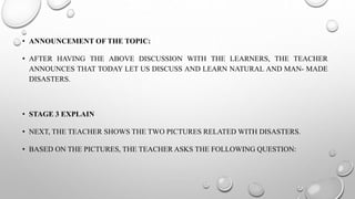 LESSON PLAN ON 5E MODEL.pptx SUBJECT:SOCIAL SCIENCE, TOPIC DISASTER ...
