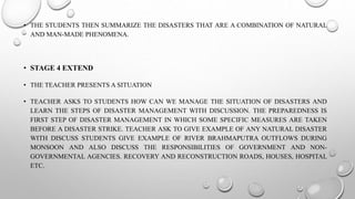 LESSON PLAN ON 5E MODEL.pptx SUBJECT:SOCIAL SCIENCE, TOPIC DISASTER ...