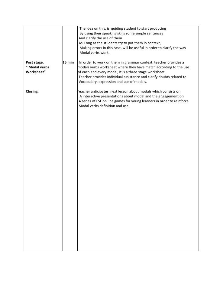 Lesson plan 5 modal verbs 1 1ero medio