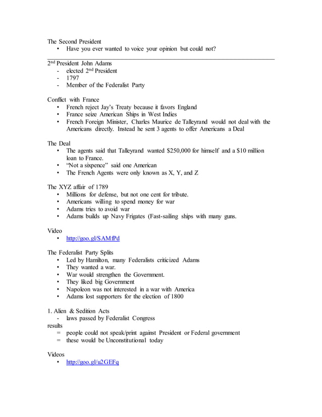 Lesson plan 5 the second president filled in | PDF