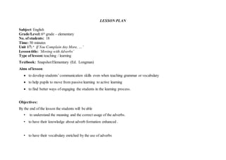 lesson plan 6.docx | Homework and Study | Education