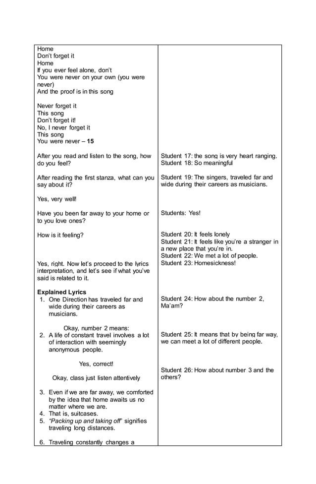 Lesson Plan for Lyric Poetry | DOCX