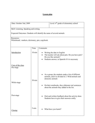 Lesson Plan 6 BáSico | DOCX