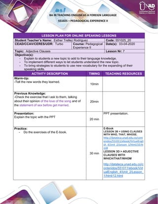 Lesson plan_Relative clauses. | PDF | Education