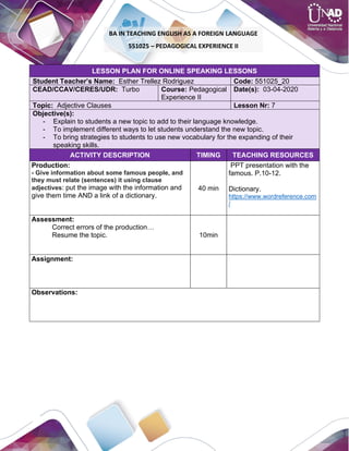 Lesson plan_Relative clauses. | PDF | Education