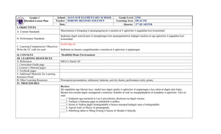 lesson plan 7health.docx grade 1 quarter 3 week 8 | DOCX