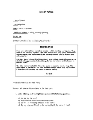 Lesson plan 8 | PDF