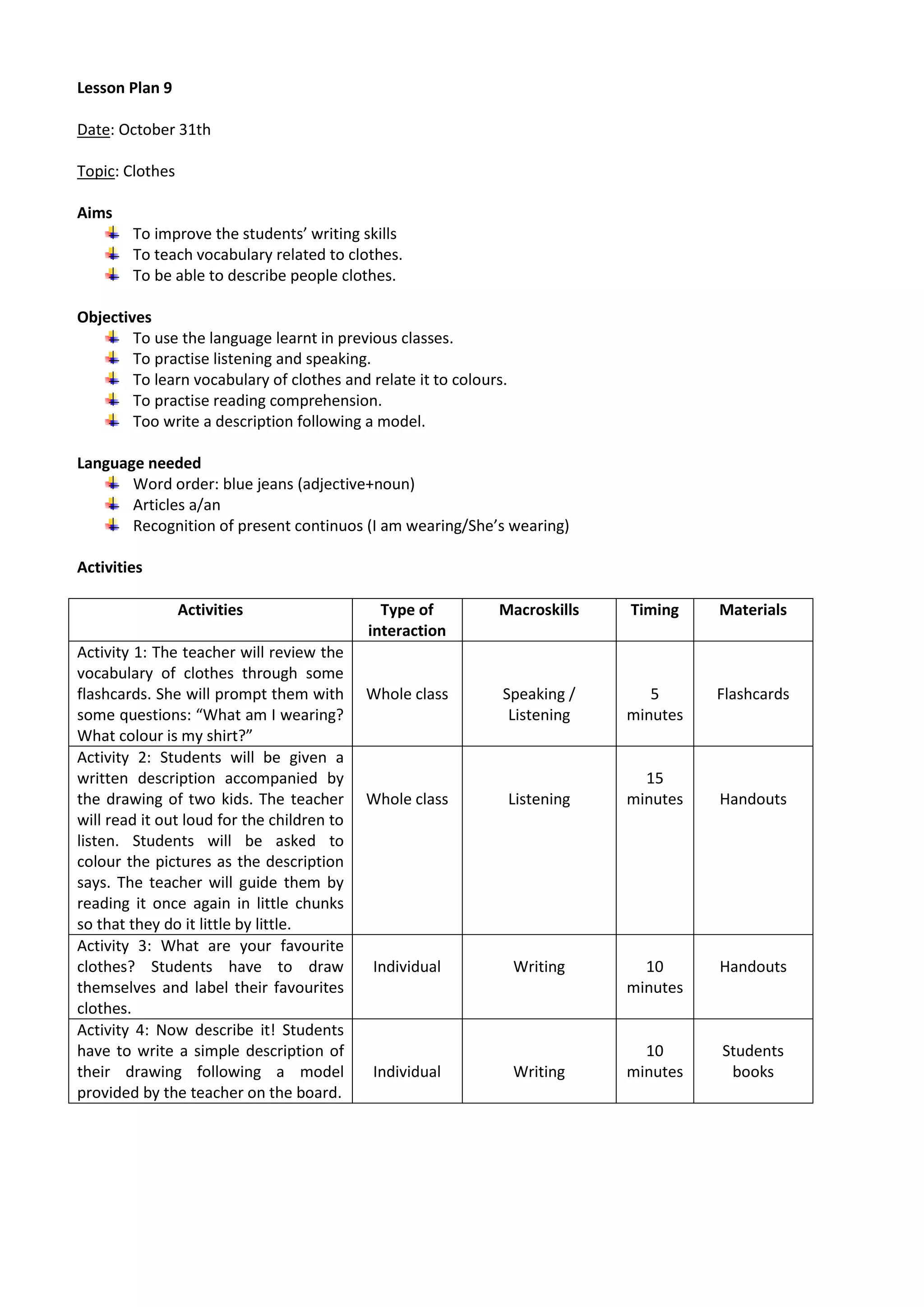 Lesson plan 9 | DOCX