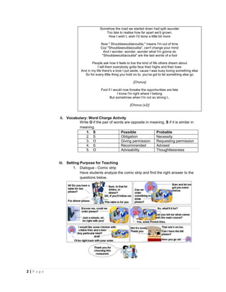 Lesson plan about modals | PDF