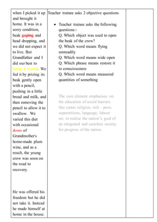 Lesson plan a crow in the house | DOCX