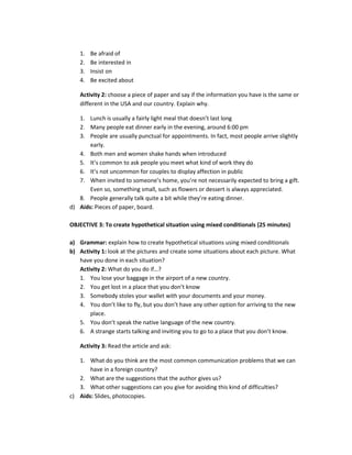 Lesson plan: On the other side of the world | DOCX