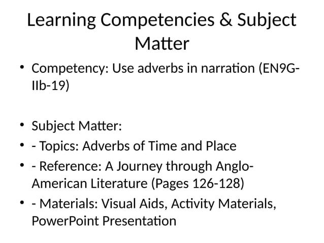 Lesson Plan for English 8 Adverbs of Time and Plac.pptx