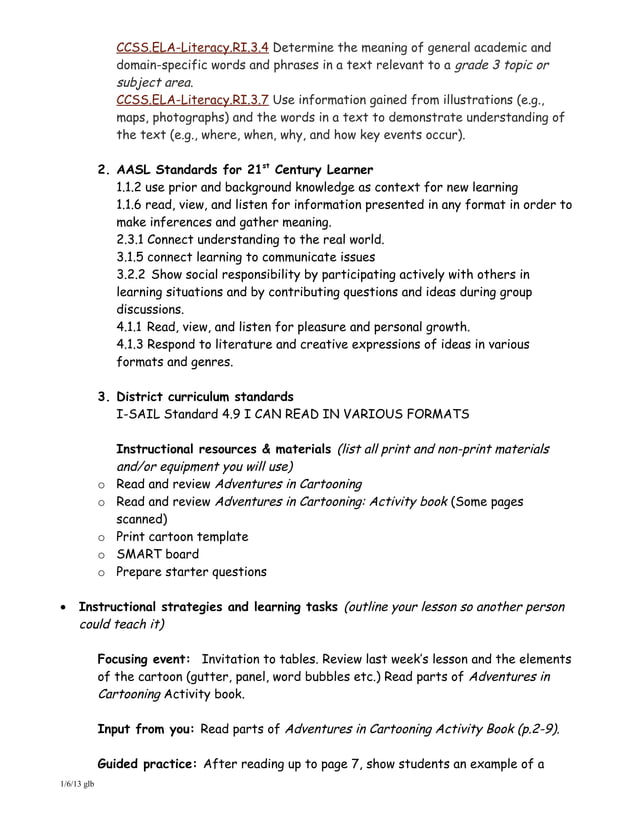 Graphic Novels Lesson 2 | DOC