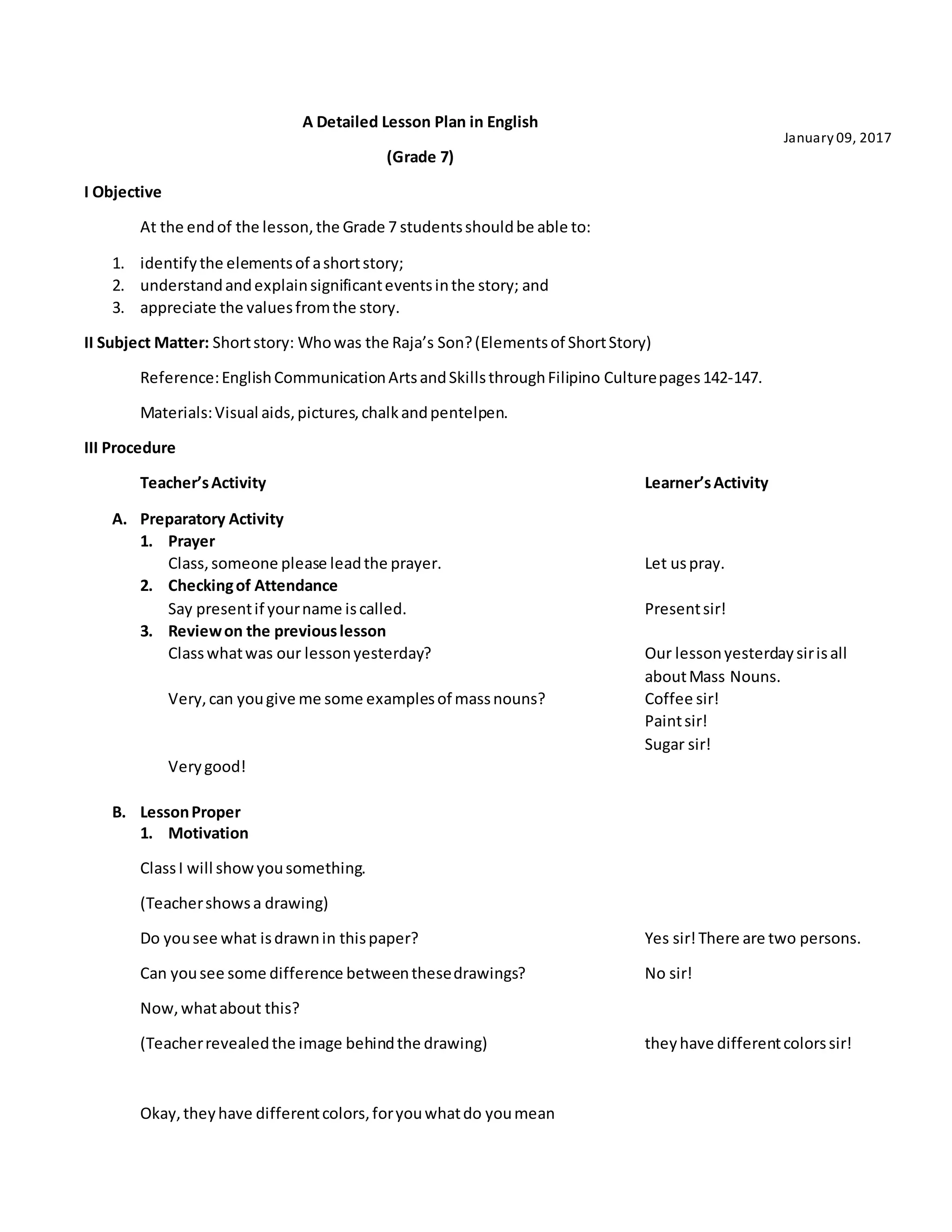 Aldie detailed lesson plans part 1 | DOCX