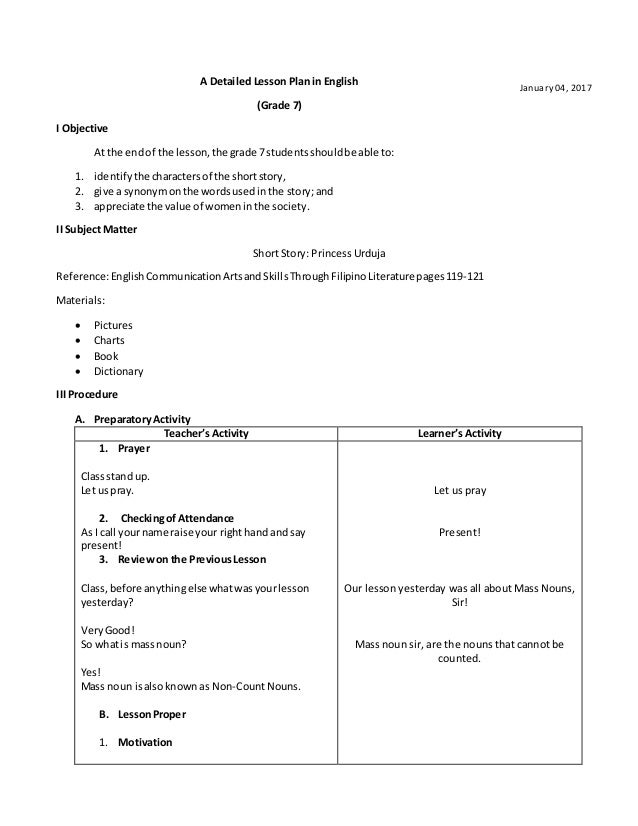 Detailed Lesson Plan In English Grade 9 Adverb Lesson Plan