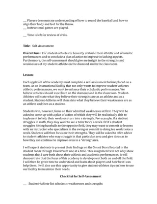 Lesson plan and checklist | DOCX