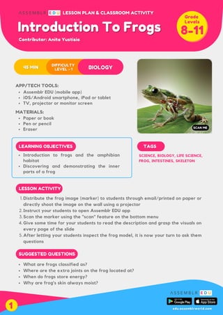 Lesson plan and classroom activity | PDF