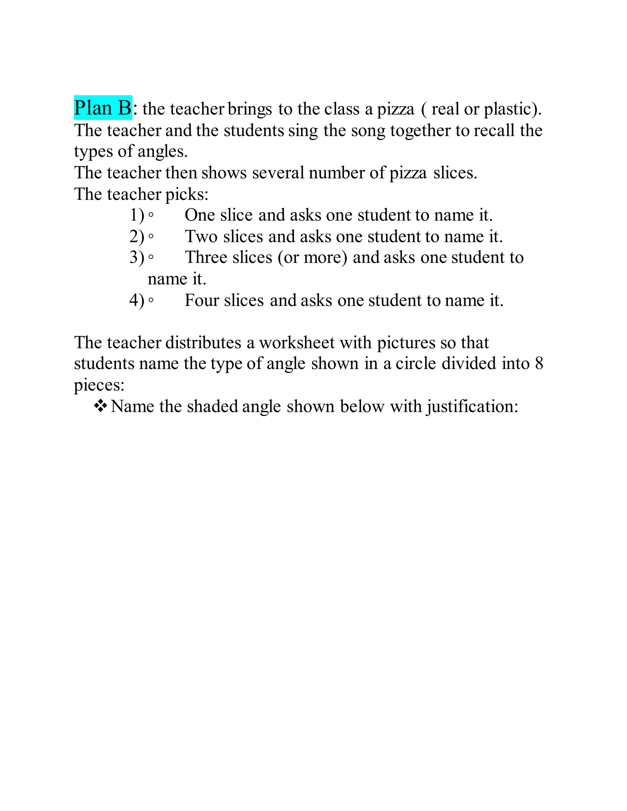 Lesson plan angles | DOCX