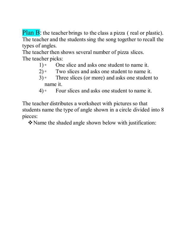 Lesson plan angles | DOCX | Desserts and Baking | Food & Drink