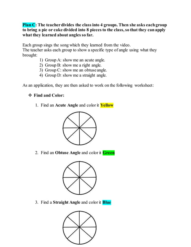 Types of Angles Lesson Plan - Grade Level 3 | DOCX