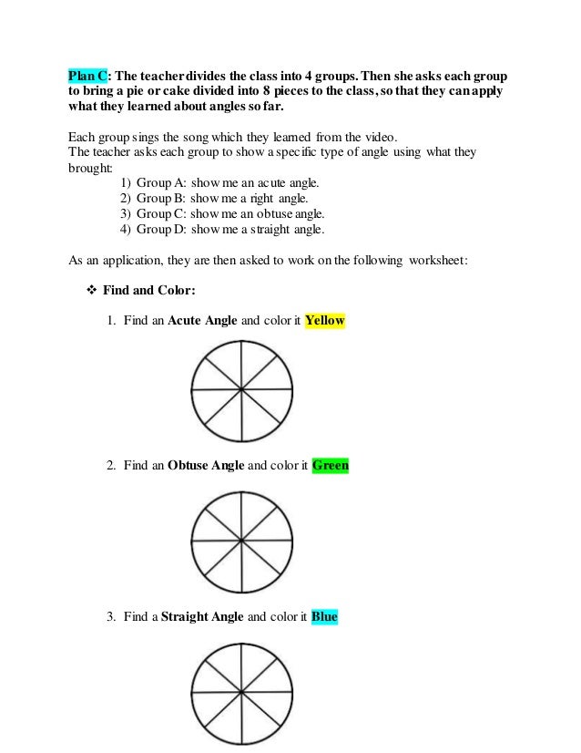 Types Of Angles Lesson Plan Grade Level 3