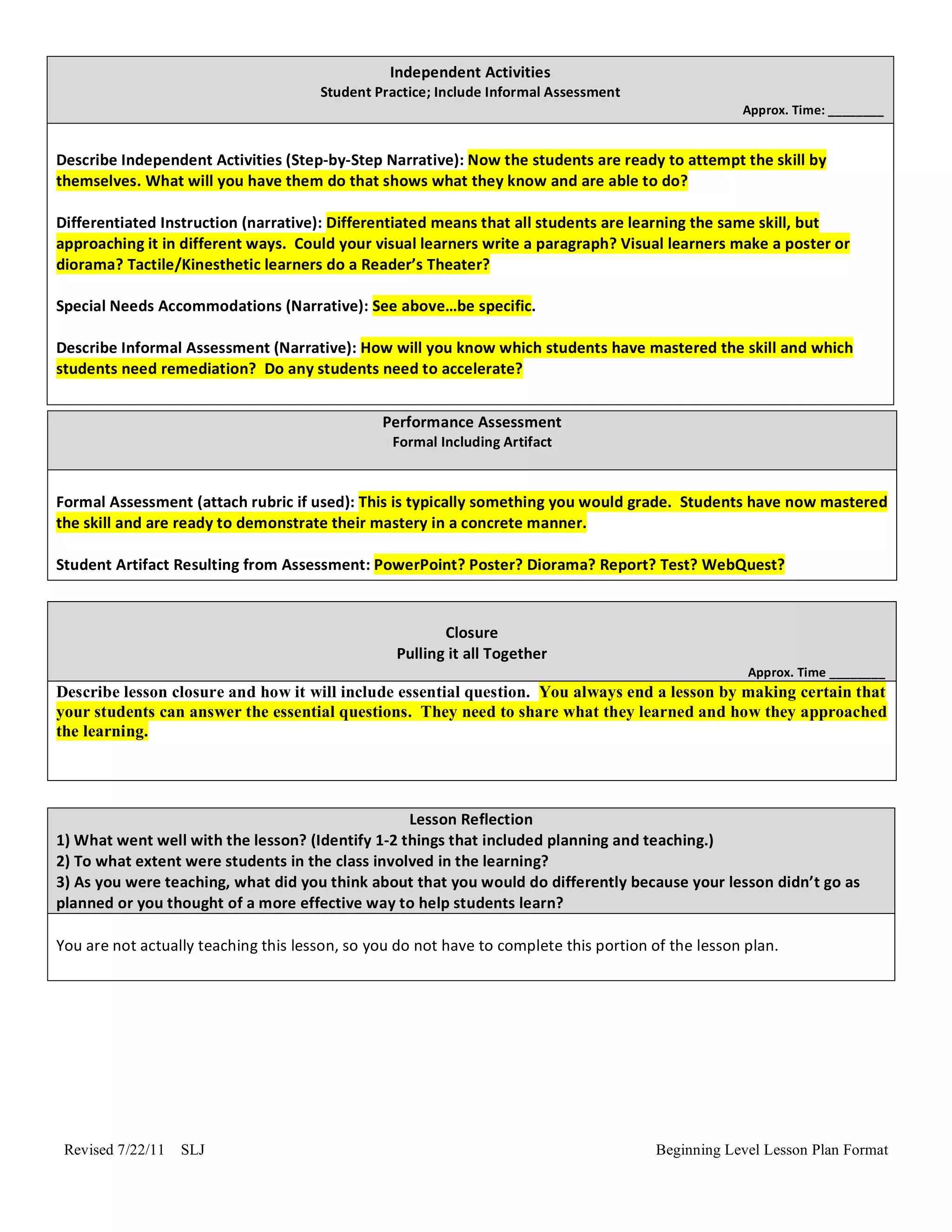 Lesson Plan Template with Annotations | PDF