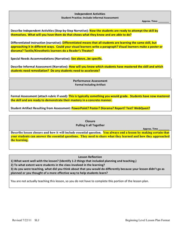 Lesson Plan Template with Annotations | PDF | Special Education | Education