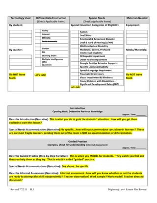 Lesson Plan Template with Annotations | PDF
