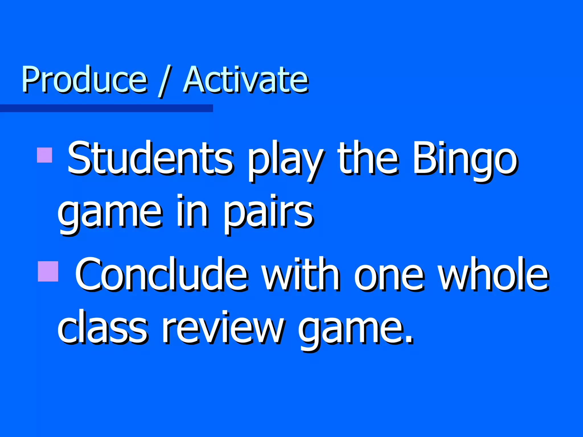 Lesson Plan Bingo | PPT