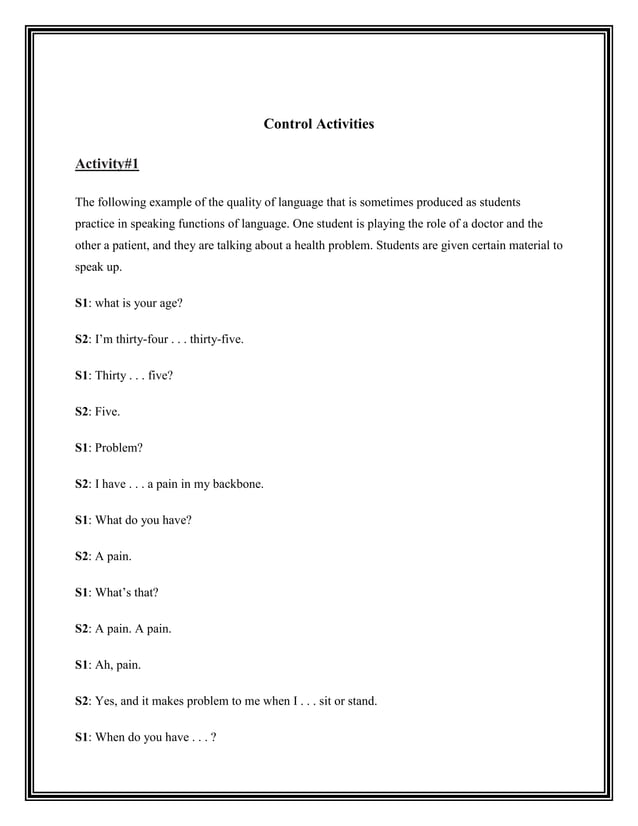 Lesson plan FOR speaking skills