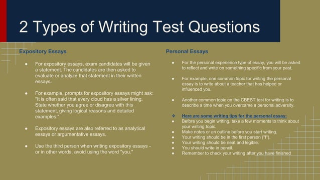 Preparing for the CBEST Writing Section | PPTX | Educational Assessment ...