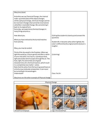 Lesson plan changes in matter | DOCX