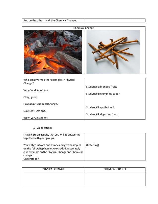 Lesson plan changes in matter | DOCX