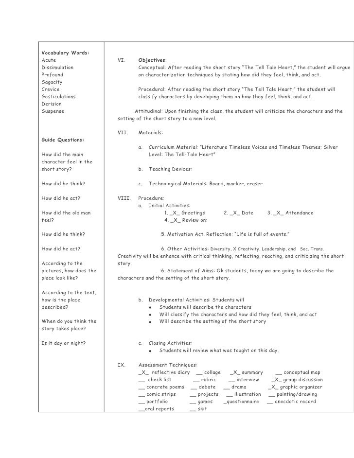 Lesson plan character and setting