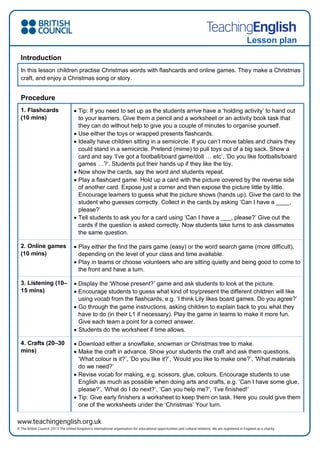 Lesson plan christmas presents and decorations | PDF