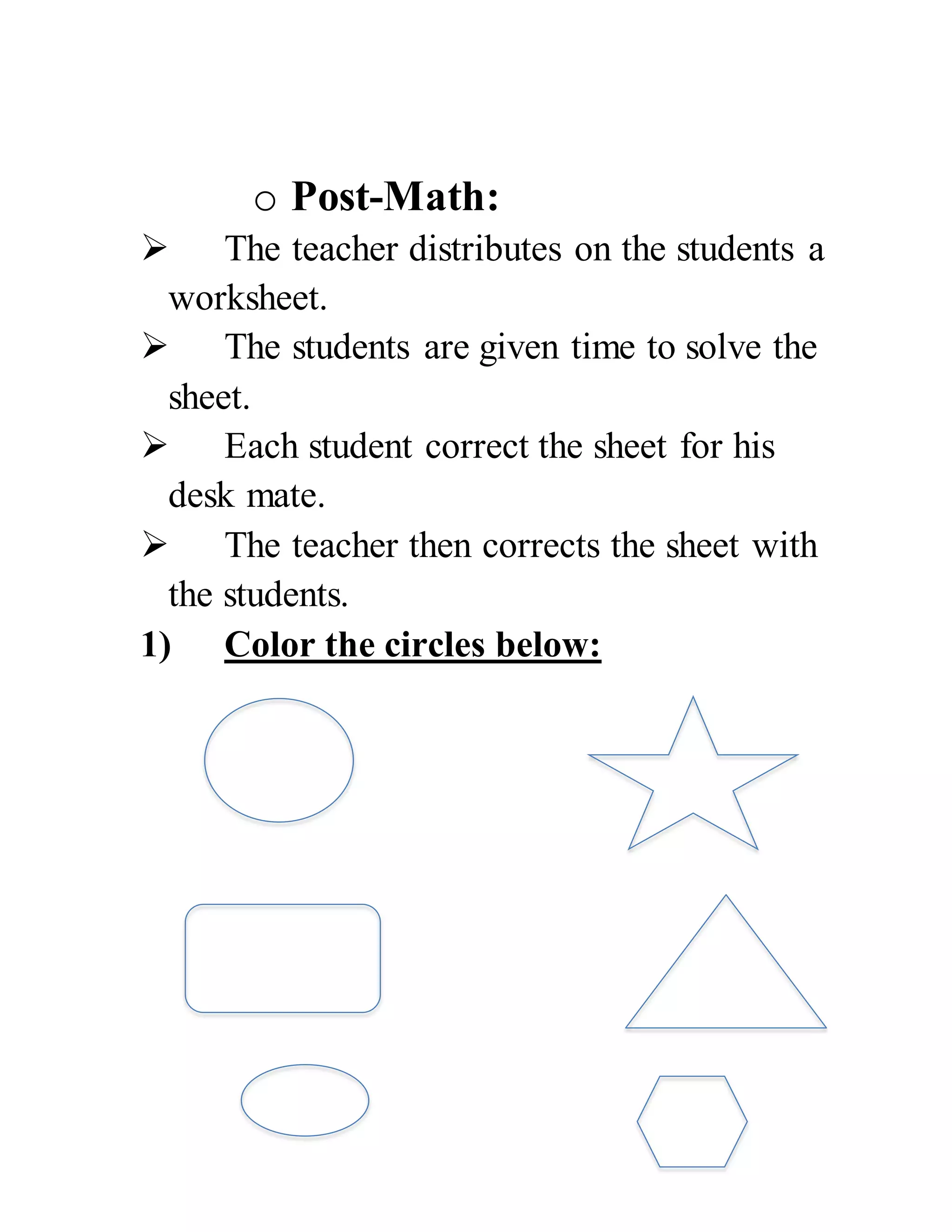 Lesson plan circle | DOCX