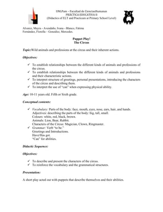 Lesson plan (circus) | DOCX