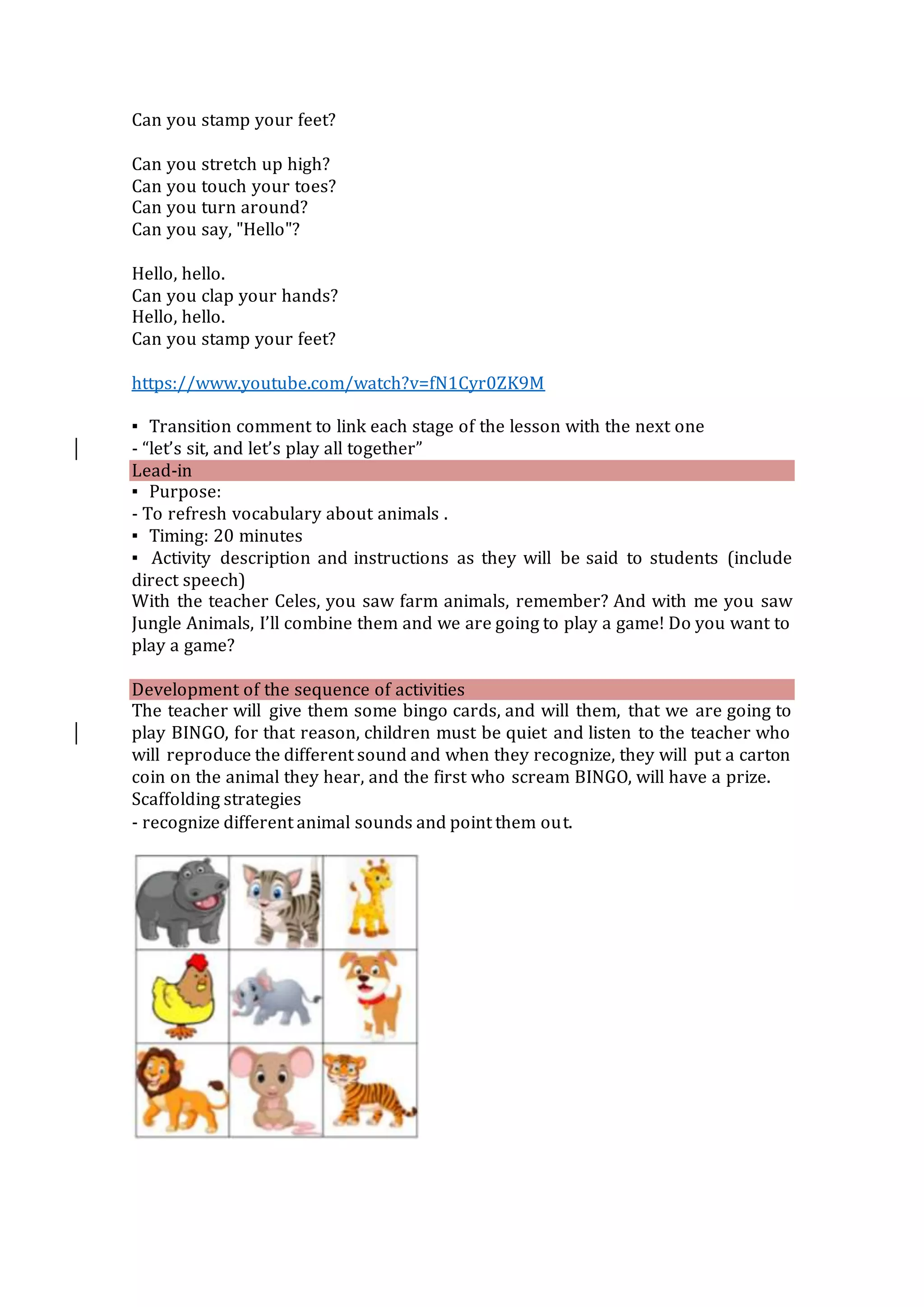 Lesson plan class 4 marina gutierrez p | PDF